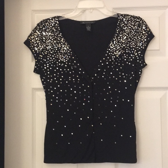 INC International Concepts | Tops | Inc Black Sleeveless Sequenced Top | Poshmark